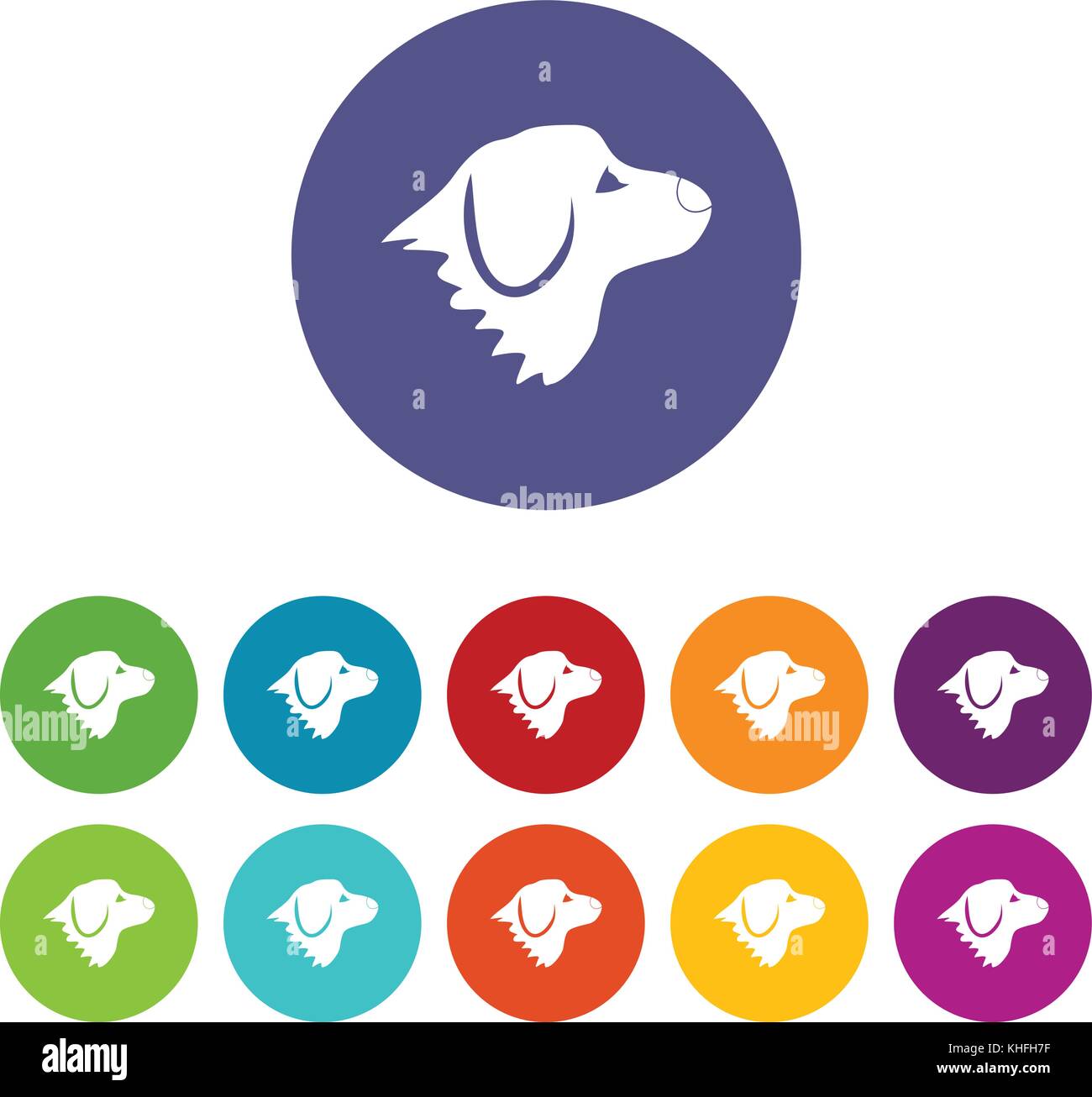 Retriever dog set icons Stock Vector Image & Art - Alamy