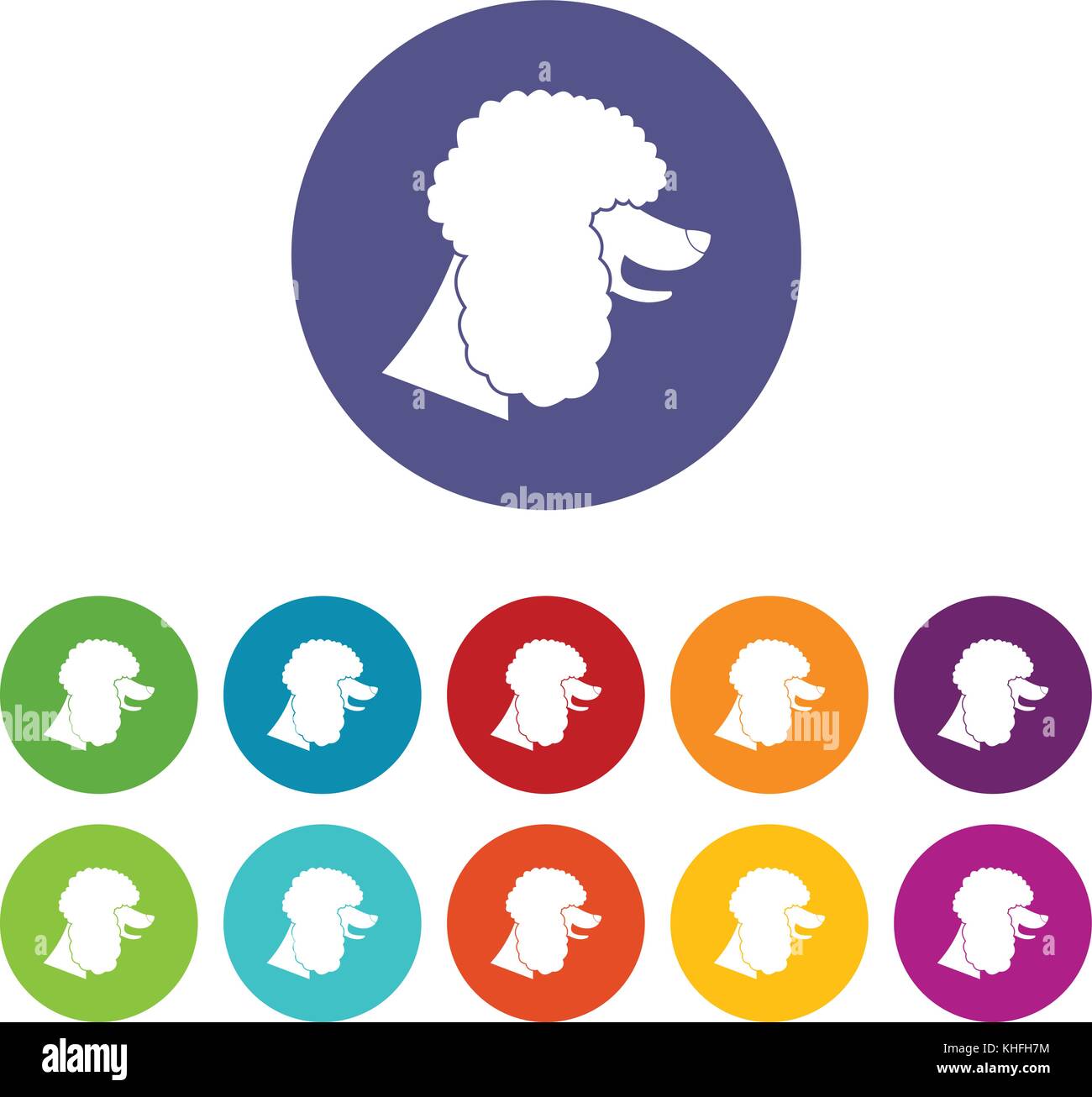 Poodle dog set icons Stock Vector Image & Art - Alamy