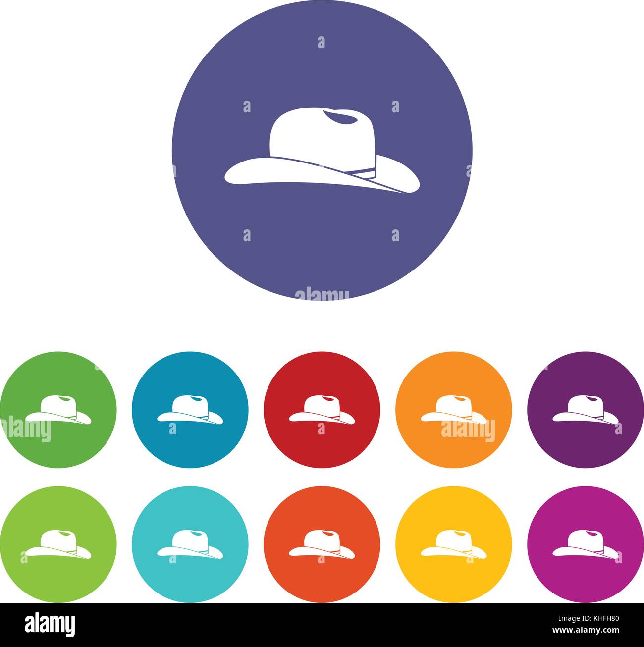 Cowboy hat set icons Stock Vector Image & Art - Alamy