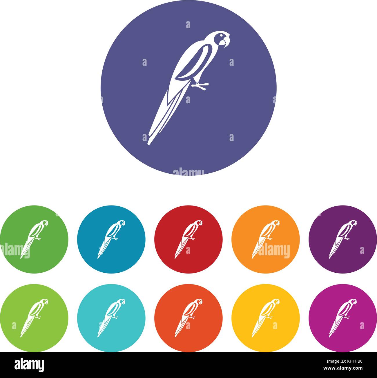 Parrot set icons Stock Vector Image & Art - Alamy