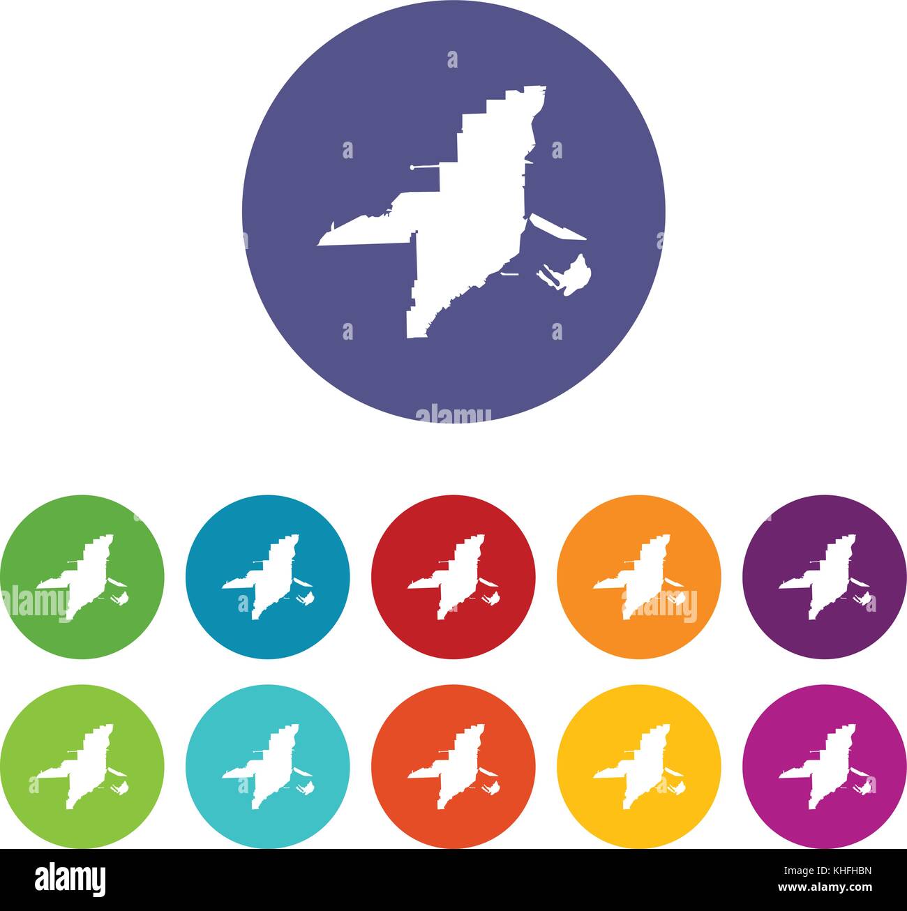Florida map set icons Stock Vector Image & Art - Alamy