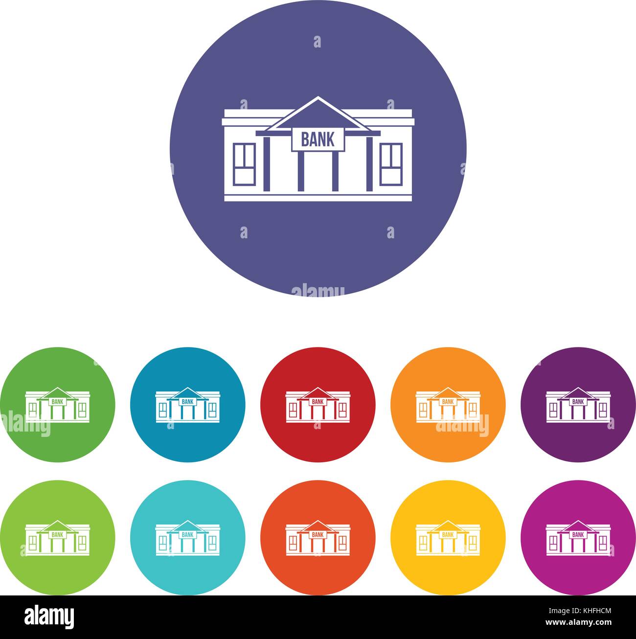 Bank building set icons Stock Vector Image & Art - Alamy