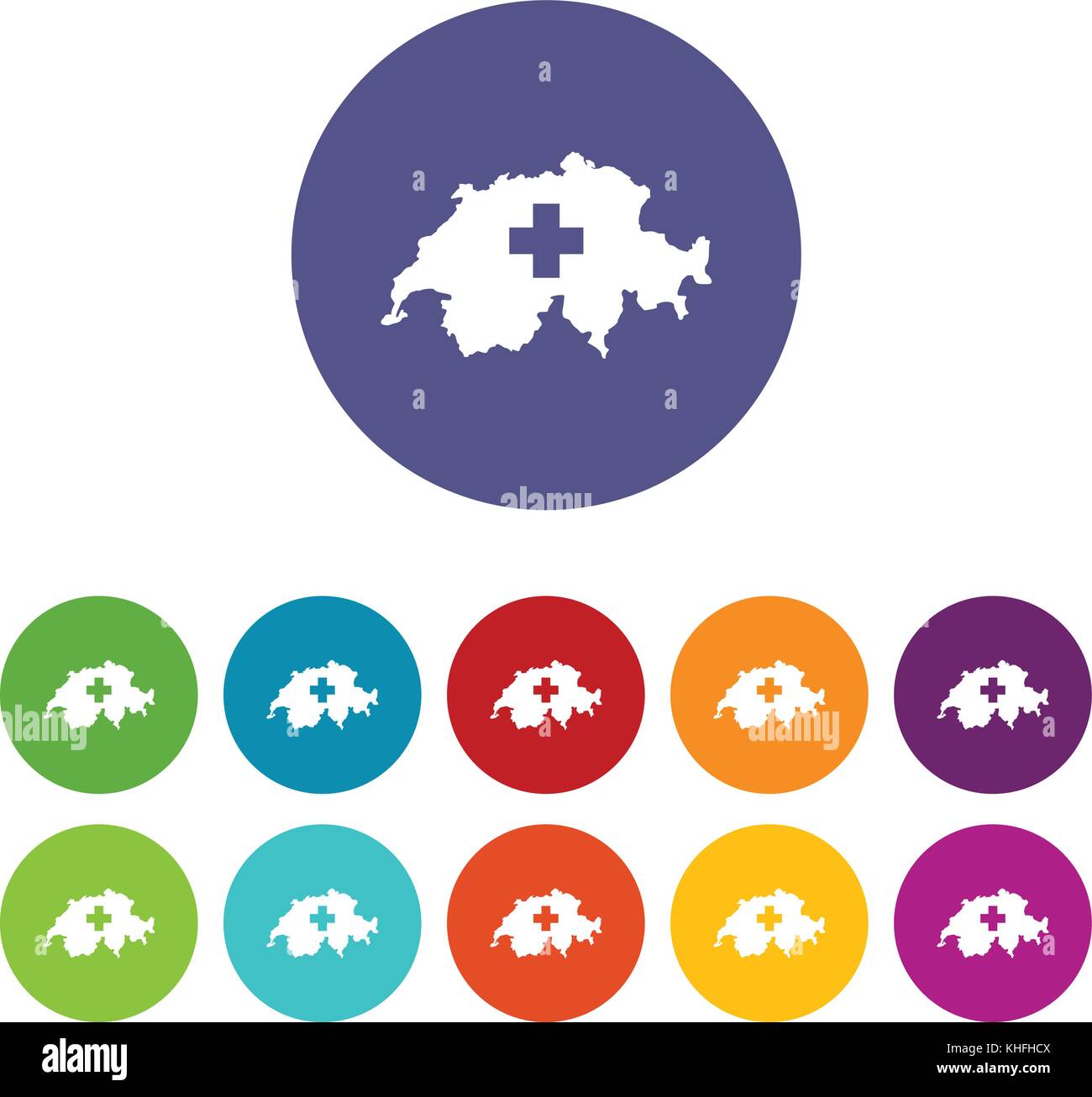 Switzerland map set icons Stock Vector Image & Art - Alamy