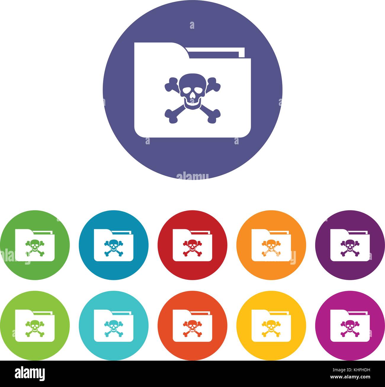 File folder with a skull set icons Stock Vector Image & Art - Alamy