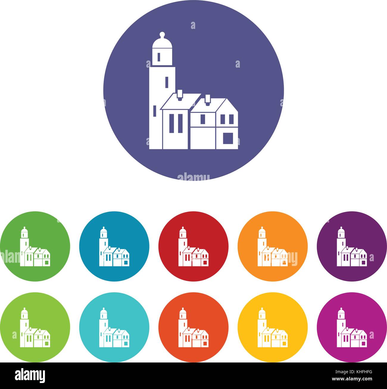 Houses set icons Stock Vector Image & Art - Alamy