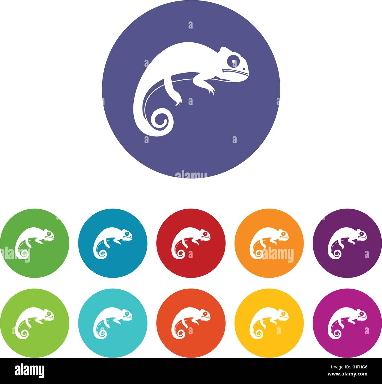 Chameleon set icons Stock Vector Image & Art - Alamy