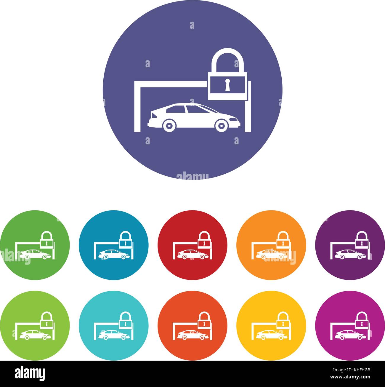 Car and padlock set icons Stock Vector Image & Art - Alamy