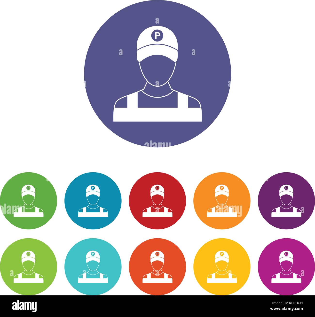 Parking attendant set icons Stock Vector Image & Art - Alamy