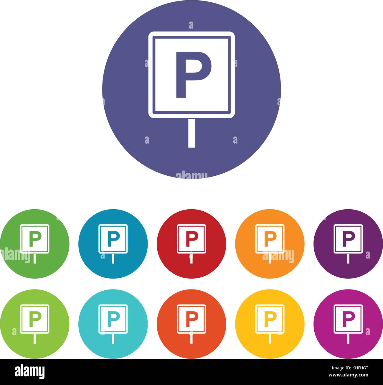 Parking sign set icons Stock Vector Image & Art - Alamy