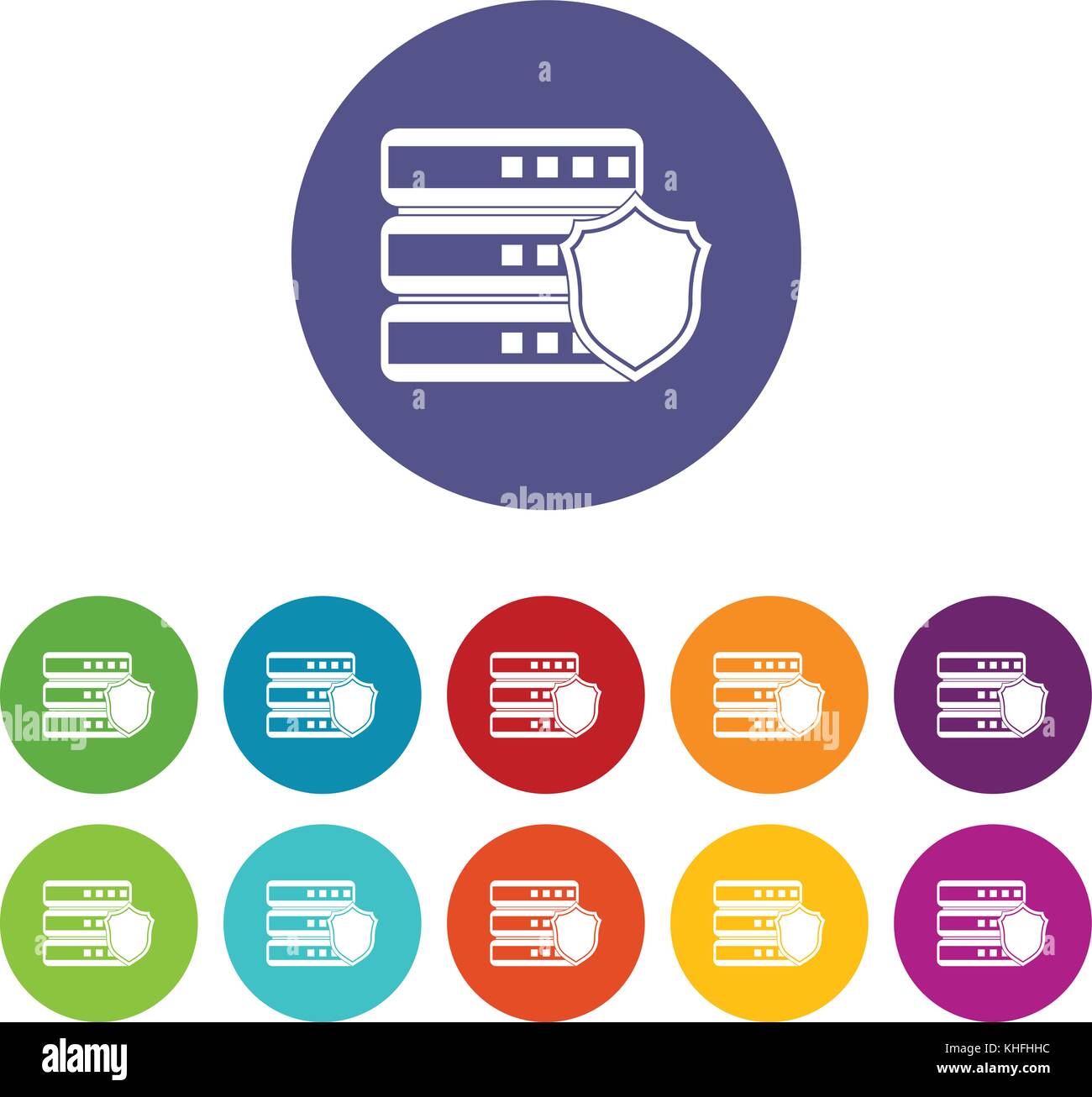 Database with gray shield set icons Stock Vector Image & Art - Alamy