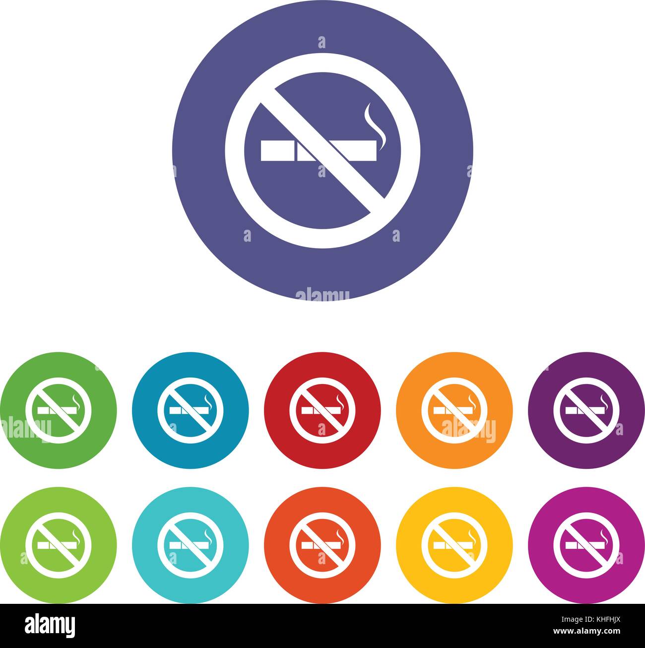 No smoking sign set icons in different colors isolated on white ...