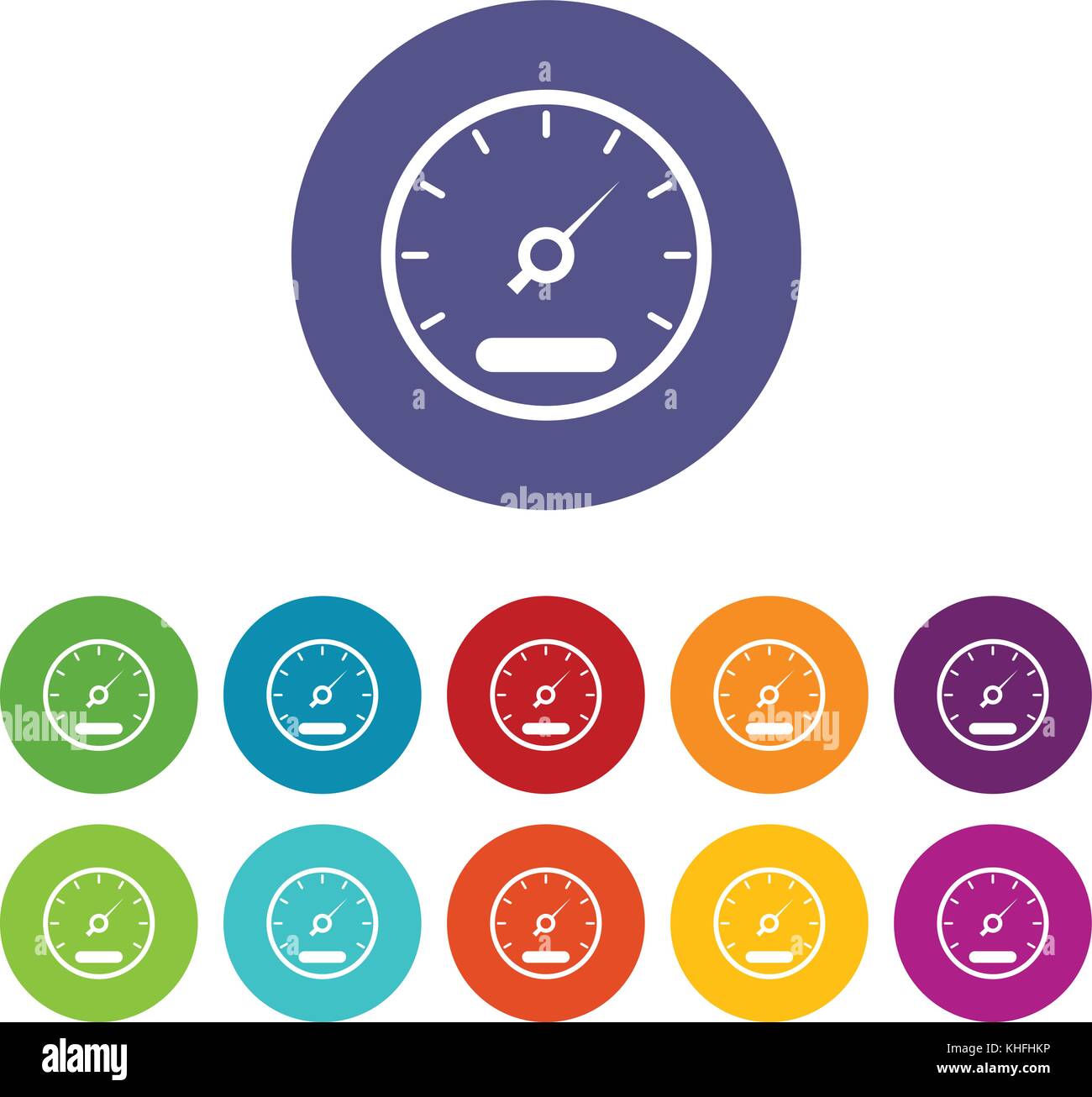 Speedometer set icons in different colors isolated on white background ...