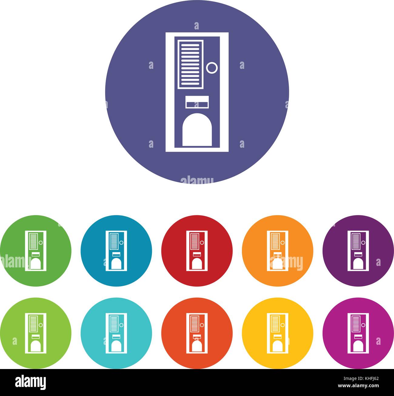 Coffee vending machine set icons in different colors isolated on white ...