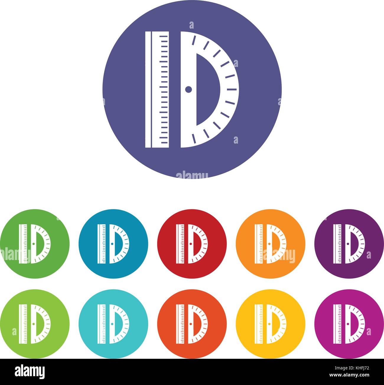 Line set icons in different colors isolated on white background Stock ...