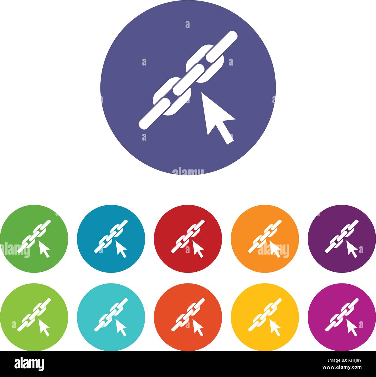 Chain link set icons in different colors isolated on white background ...