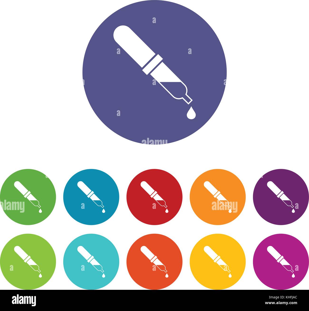 Pipette set icons in different colors isolated on white background ...