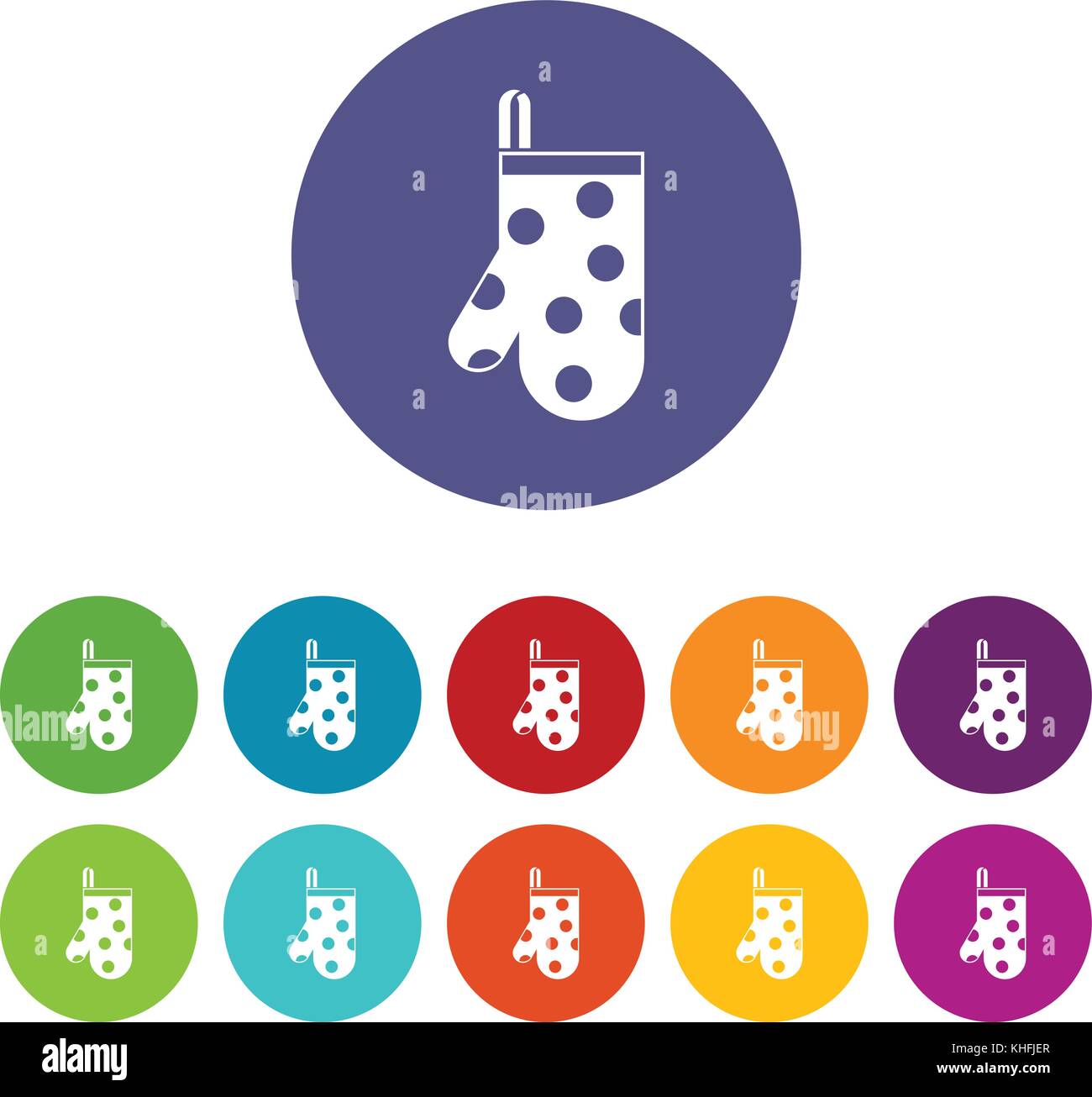 Kitchen glove set icons Stock Vector Image & Art - Alamy