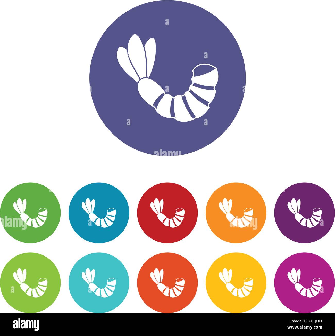 Shrimp set icons Stock Vector Image & Art - Alamy