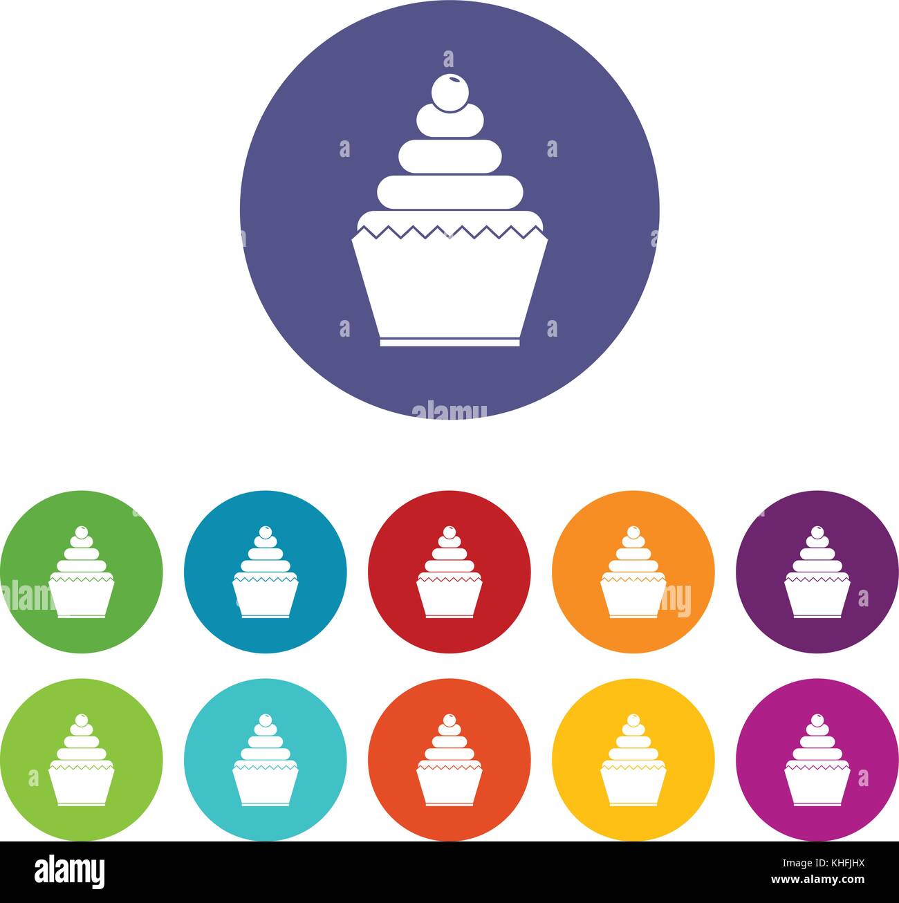 Cupcake set icons Stock Vector Image & Art - Alamy