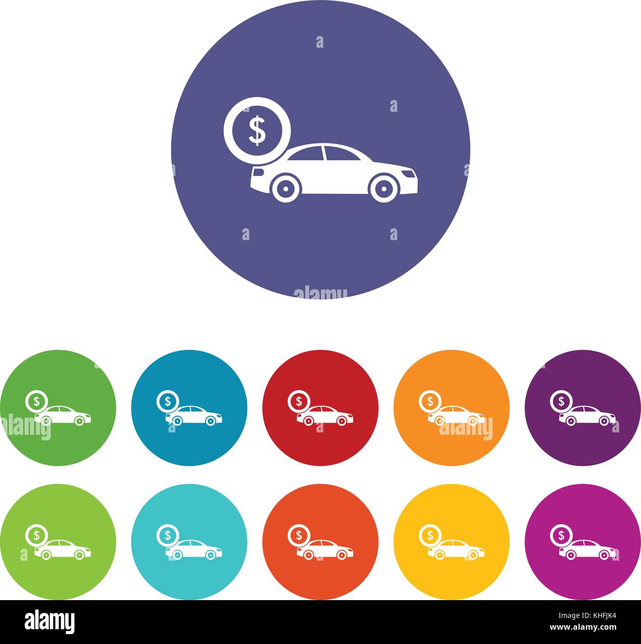 Car and dollar sign set icons Stock Vector Image & Art - Alamy
