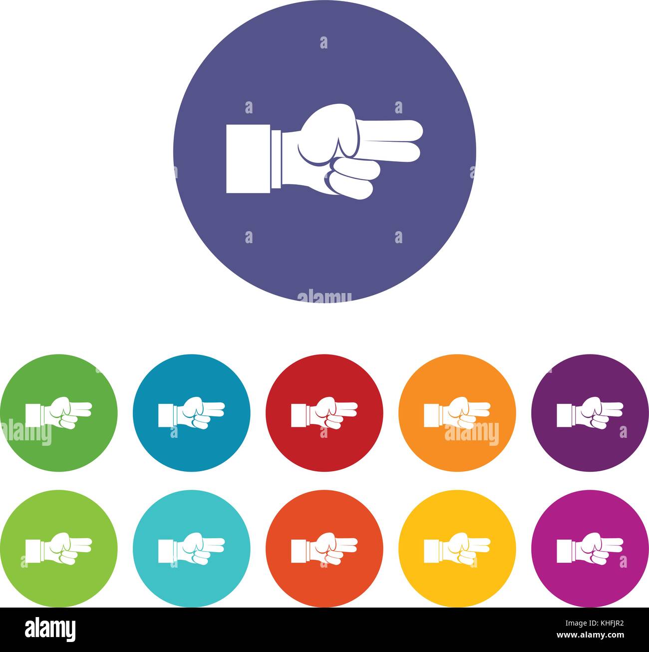 Hand showing two fingers set icons Stock Vector Image & Art - Alamy