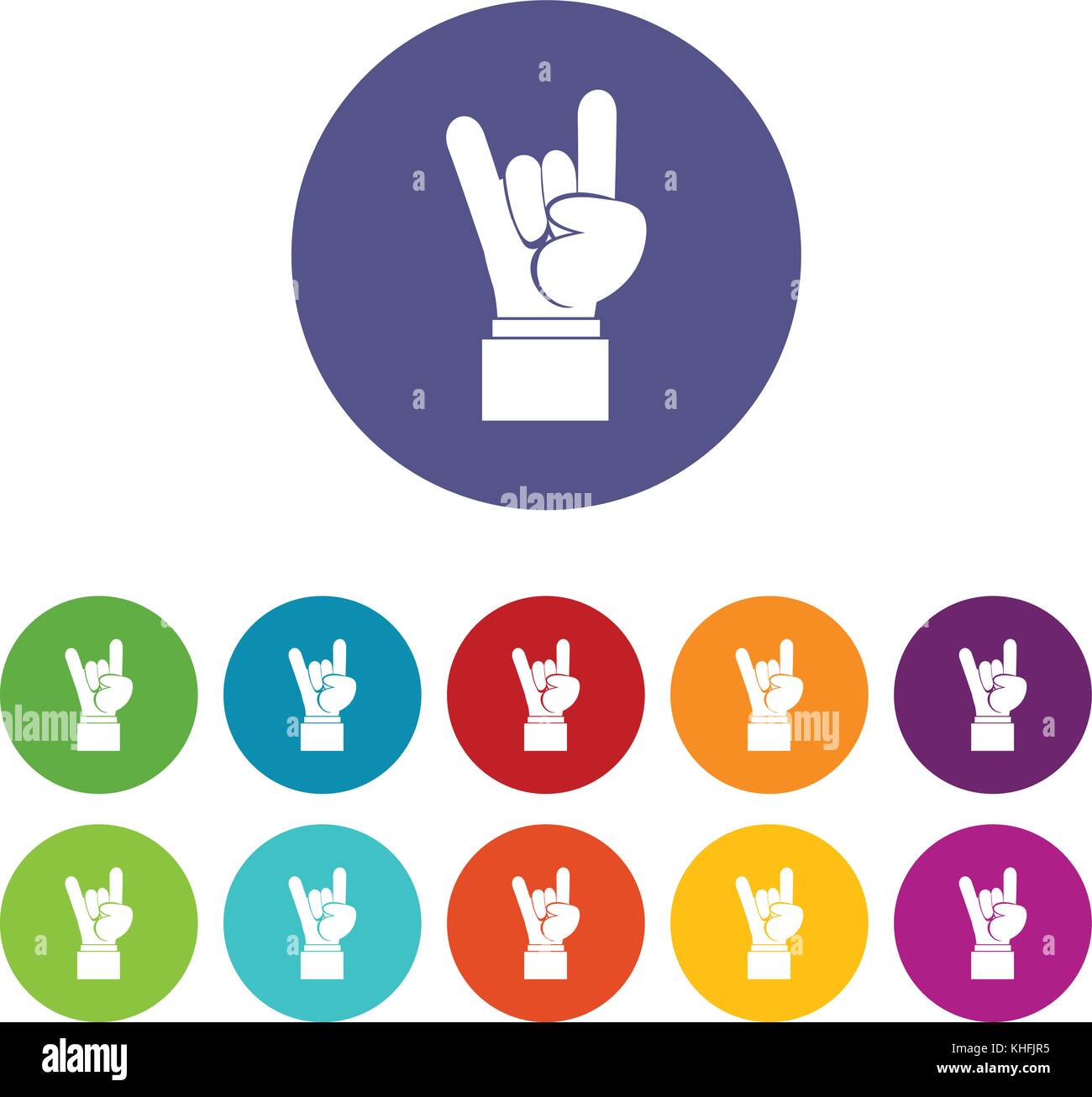 Rock and Roll hand sign set icons Stock Vector Image & Art - Alamy