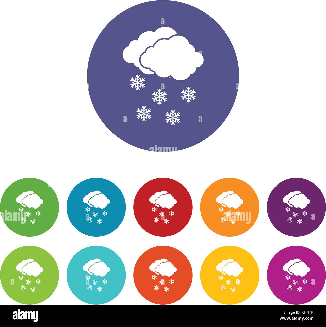 Cloud and snowflakes set icons Stock Vector Image & Art - Alamy