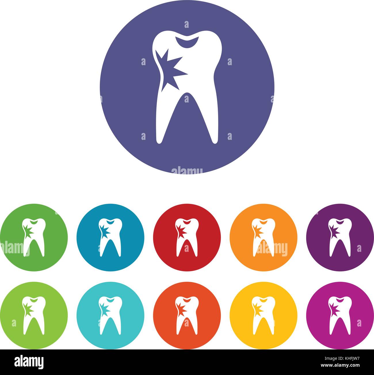 Cracked tooth set icons Stock Vector Image & Art - Alamy