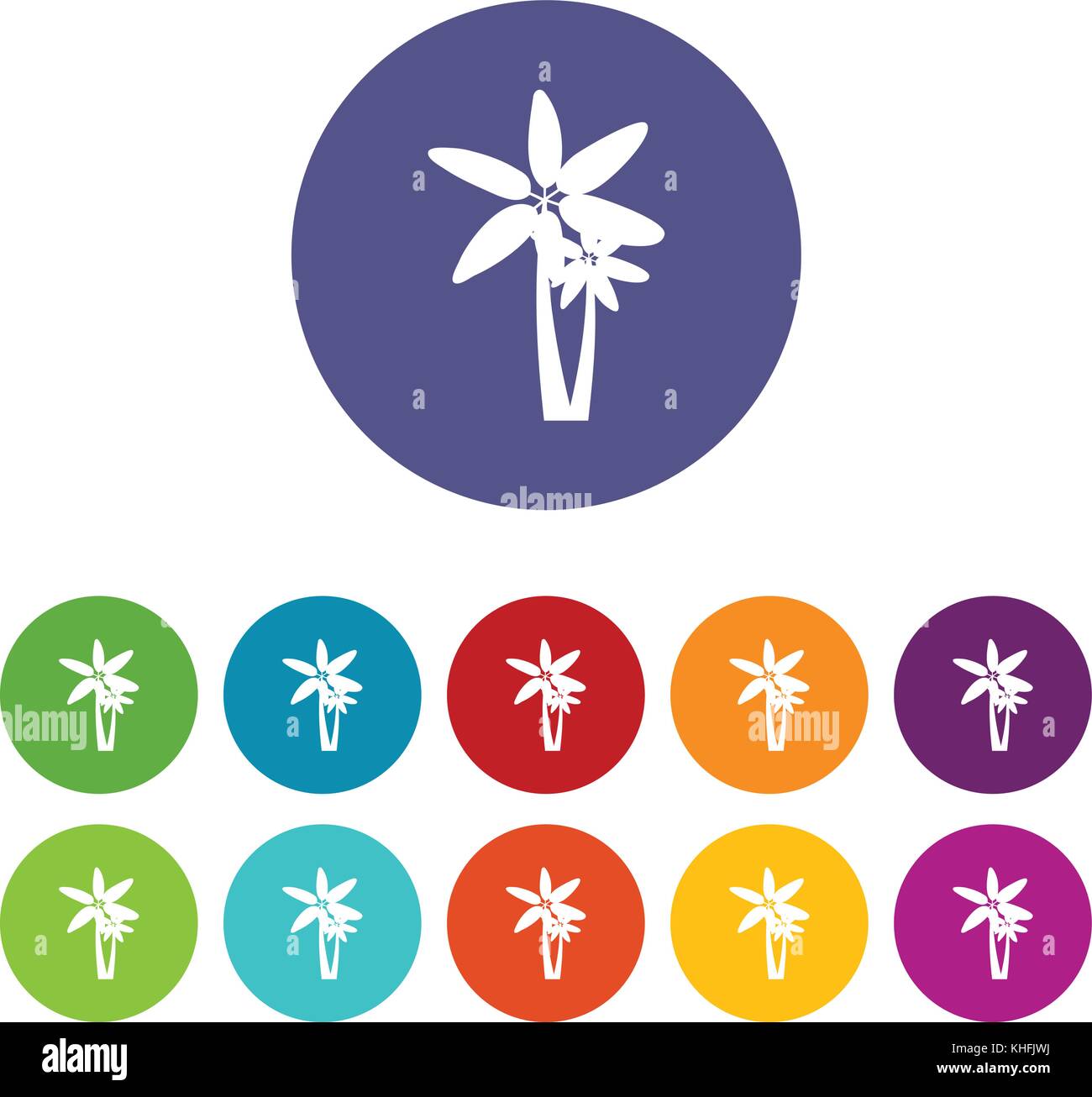 Two palm trees set icons Stock Vector Image & Art - Alamy