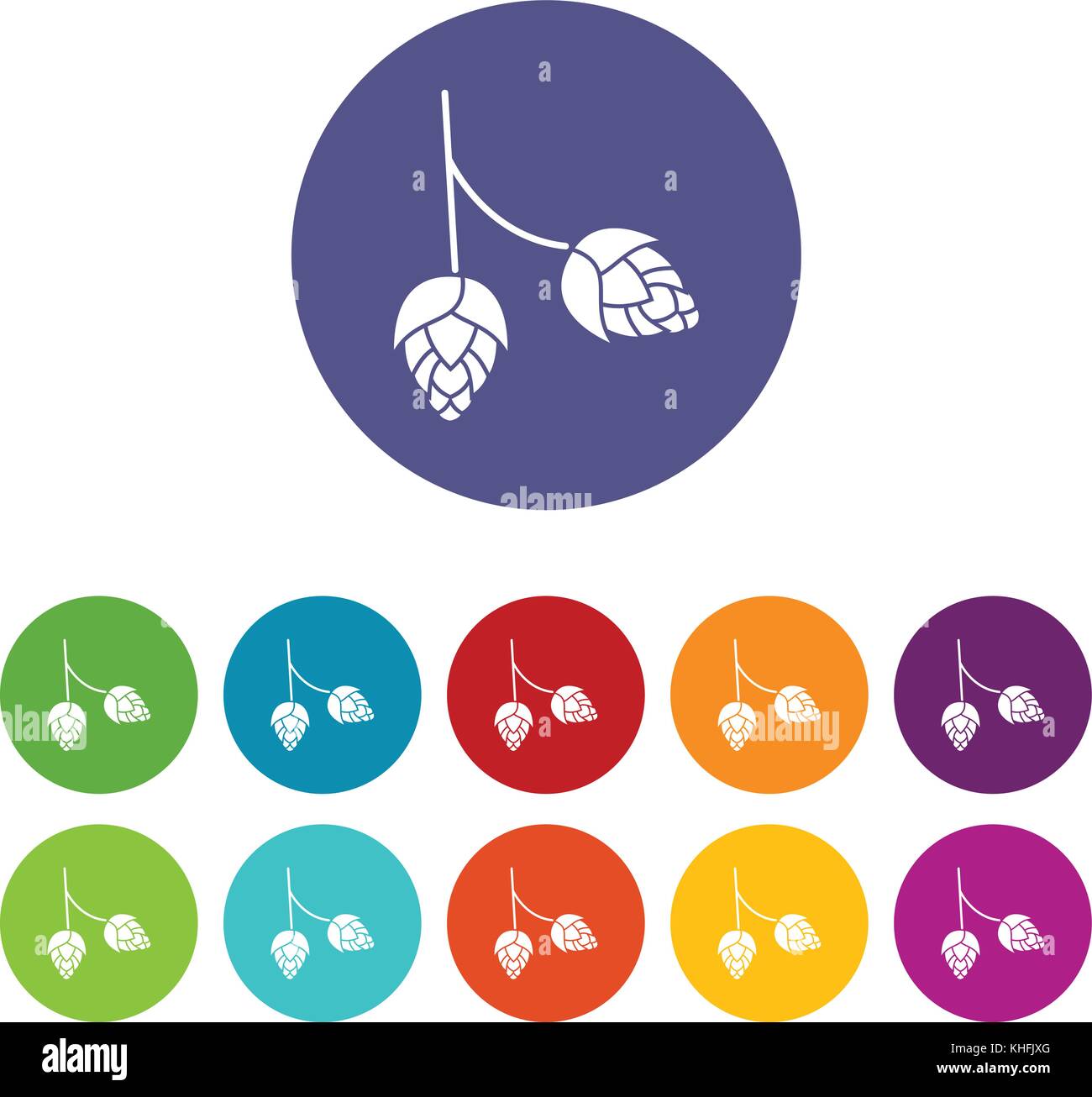Branch of hops set icons Stock Vector Image & Art - Alamy