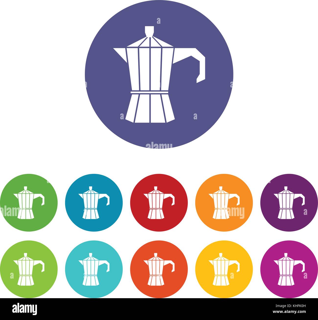 Steel retro coffee pot set icons Stock Vector Image & Art - Alamy