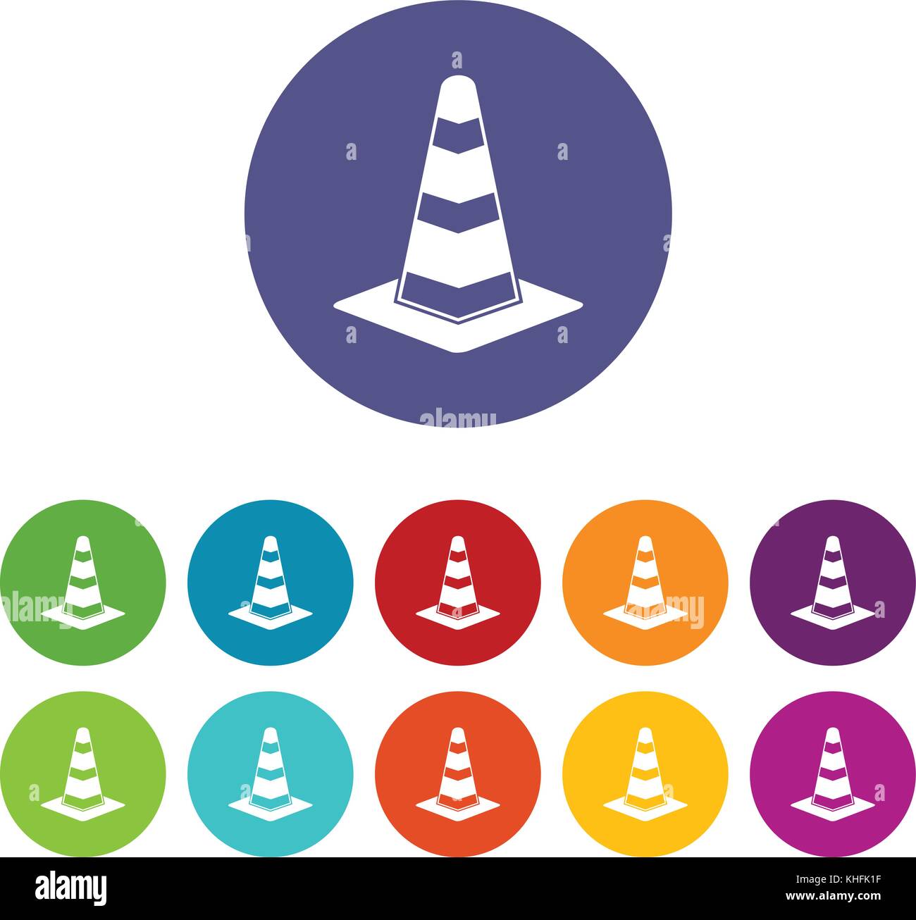 Traffic cone set icons Stock Vector Image & Art - Alamy