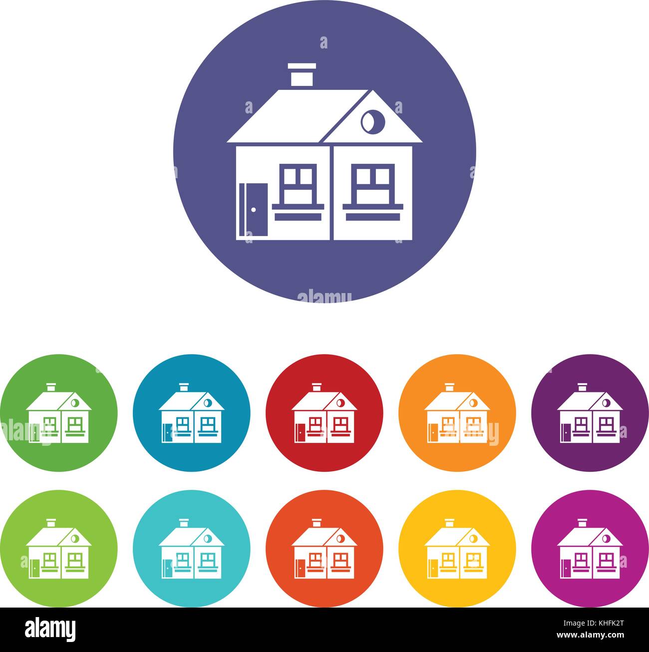 Large single-storey house set icons Stock Vector Image & Art - Alamy