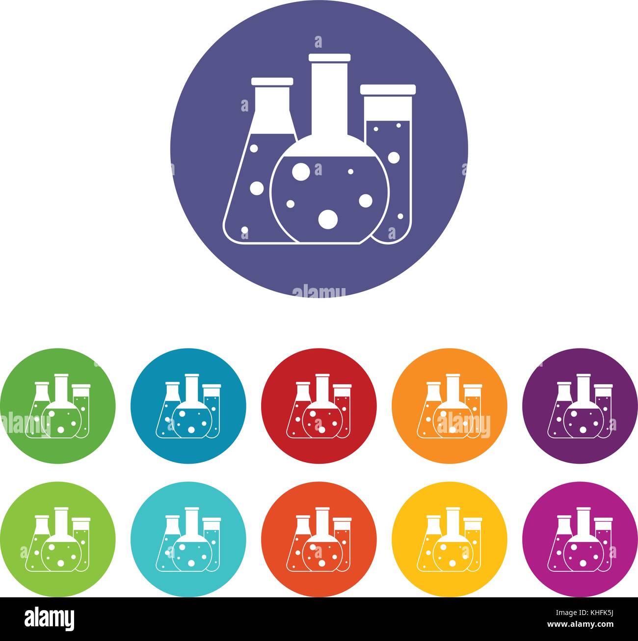 Laboratory flasks set icons Stock Vector Image & Art - Alamy