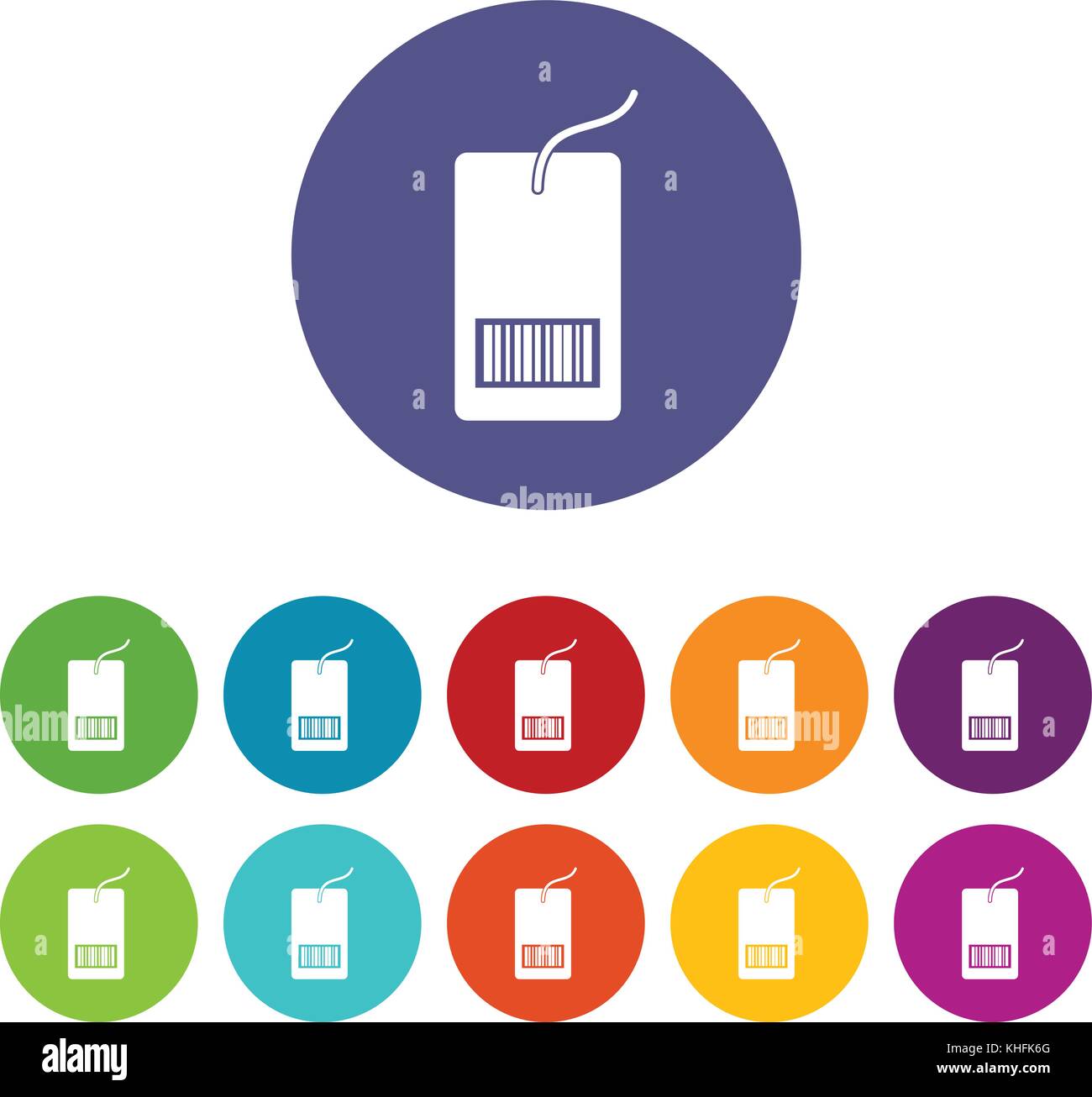 Tag with bar code set icons Stock Vector Image & Art - Alamy
