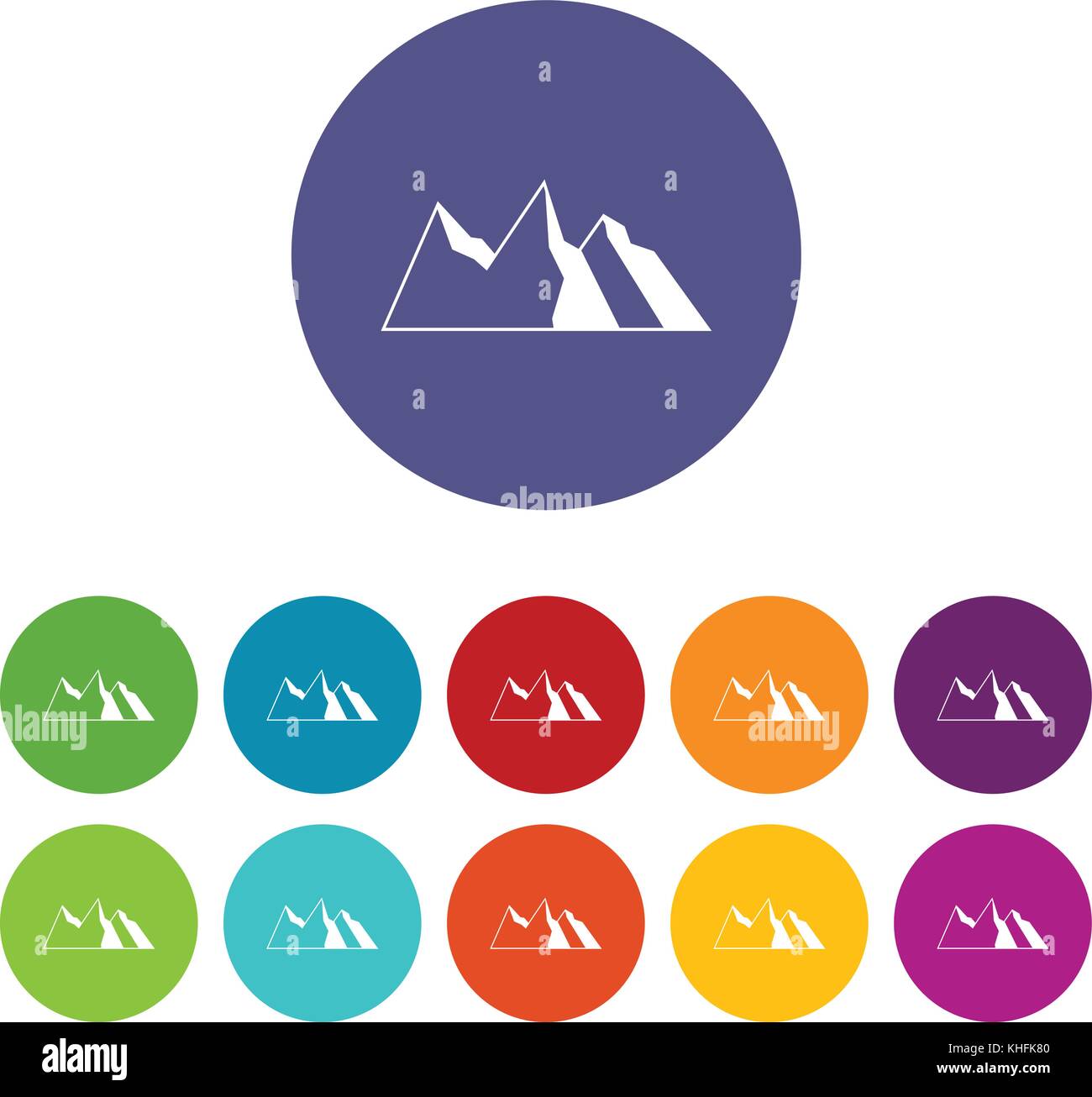 Mountains set icons Stock Vector Image & Art - Alamy