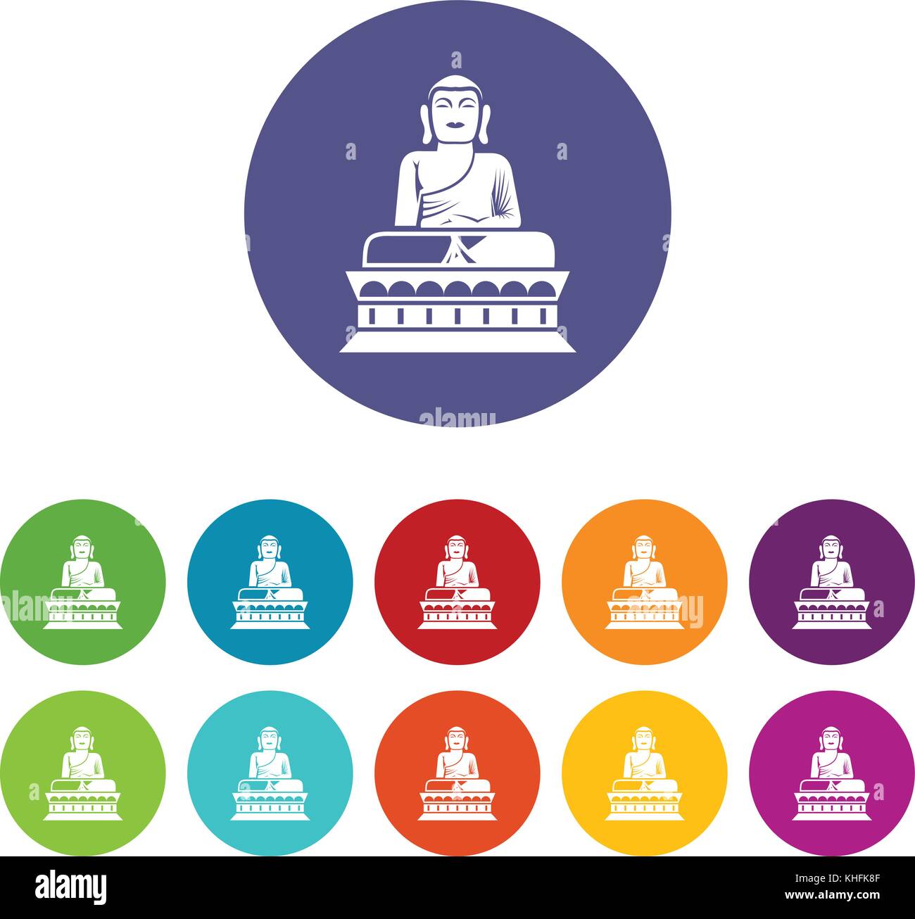 Buddha statue set icons Stock Vector Image & Art - Alamy