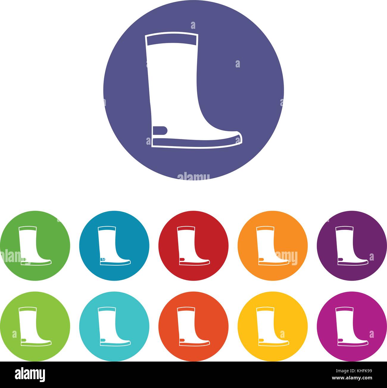 Rubber boots set icons Stock Vector Image & Art - Alamy