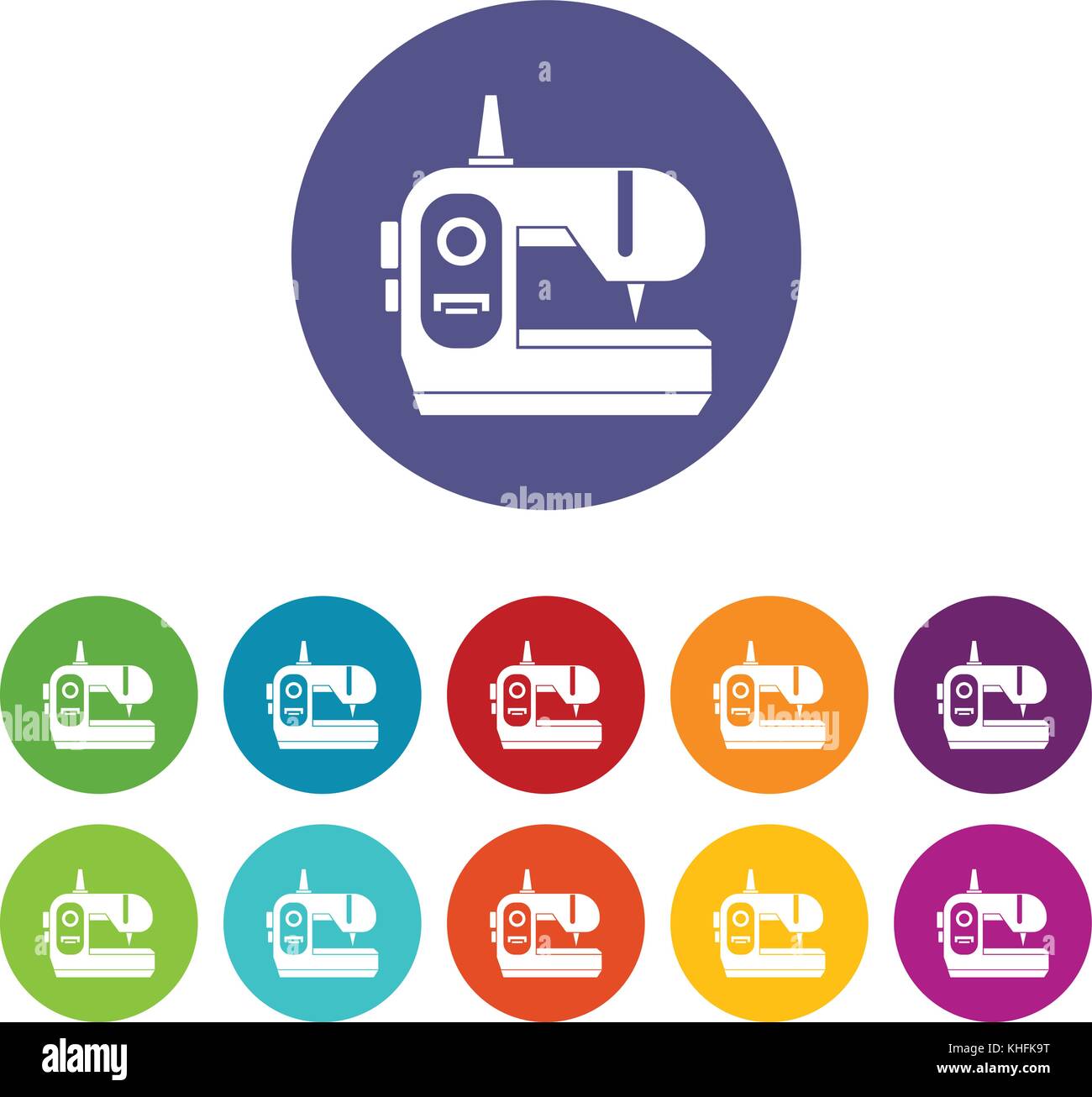 Sewing machine set icons Stock Vector Image & Art - Alamy