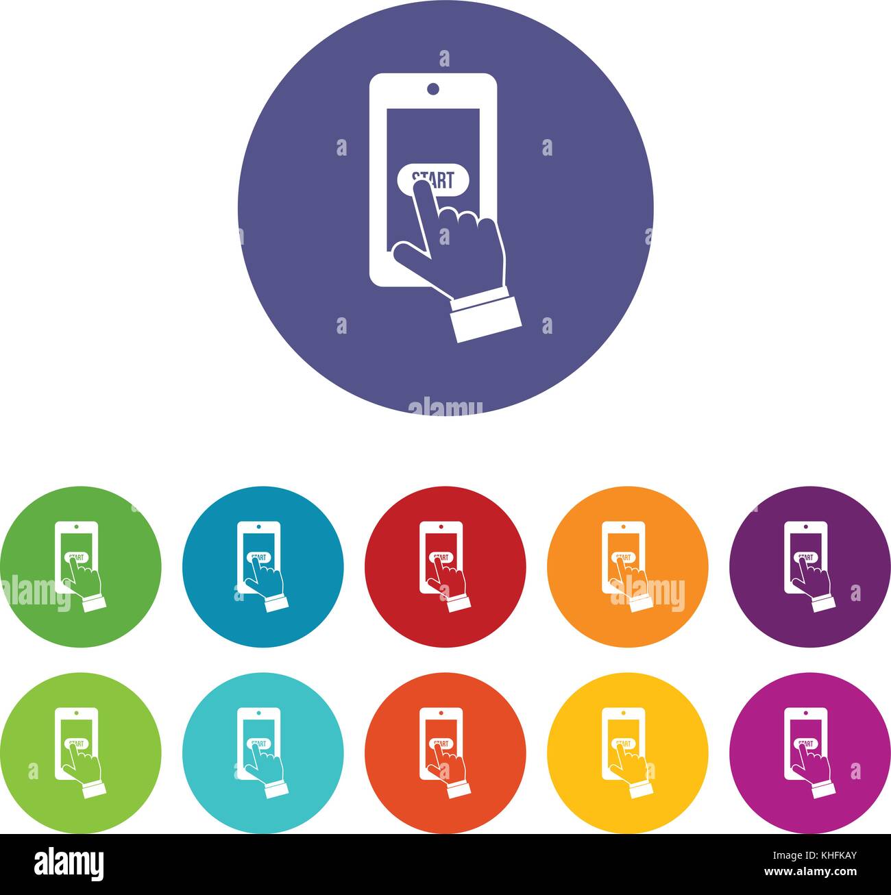 Playing games on smartphone set icons Stock Vector Image & Art - Alamy