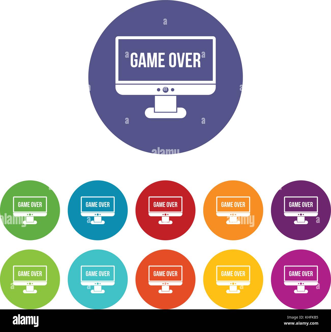 Game over set icons Stock Vector Image & Art - Alamy
