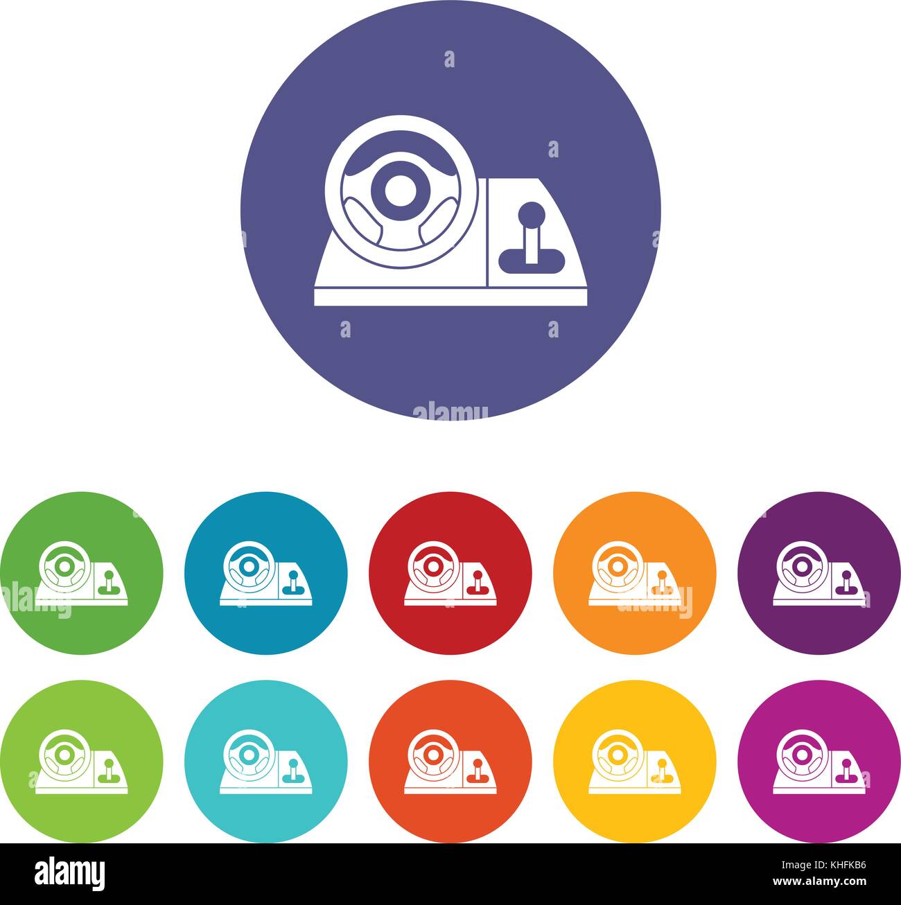 Computer steering wheel set icons Stock Vector Image & Art - Alamy