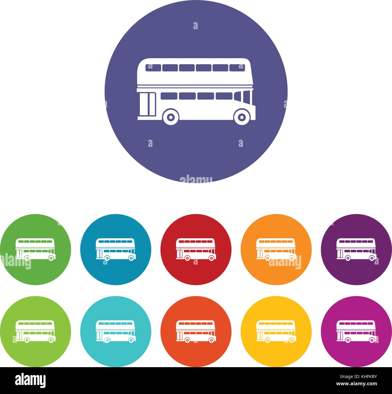 Double decker bus set icons Stock Vector Image & Art - Alamy