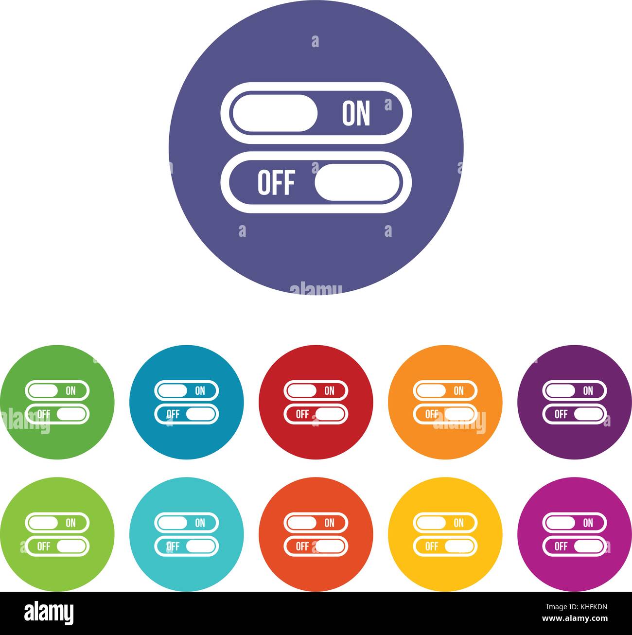Button on and off set icons Stock Vector Image & Art - Alamy