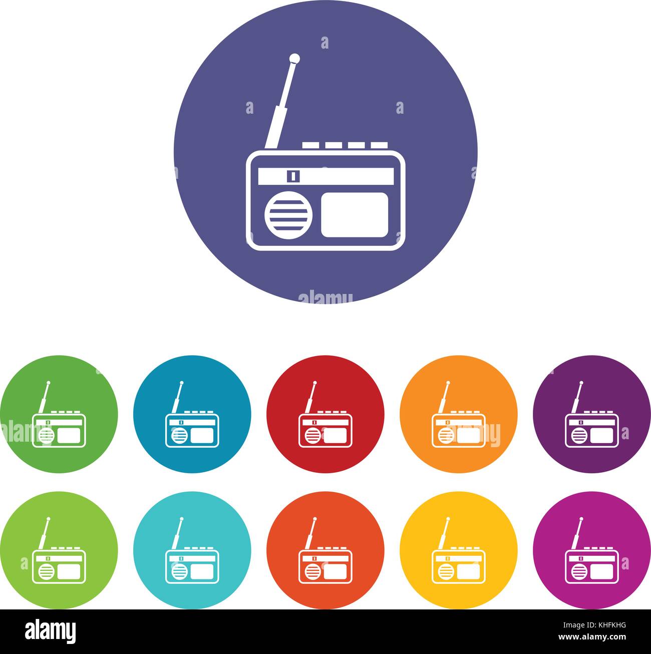 Radio set icons Stock Vector Image & Art - Alamy