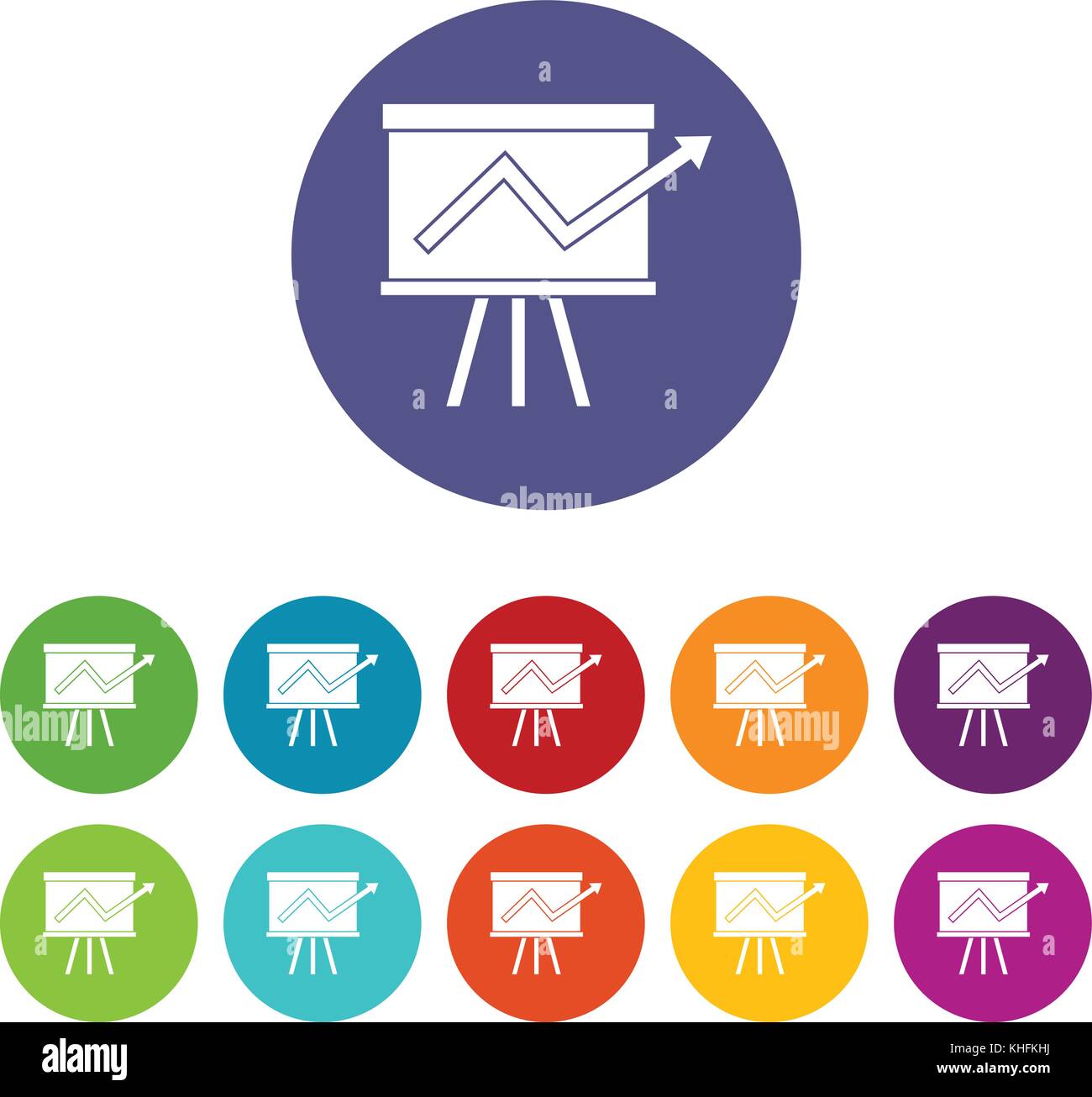 Flip chart with statistics set icons Stock Vector Image & Art - Alamy