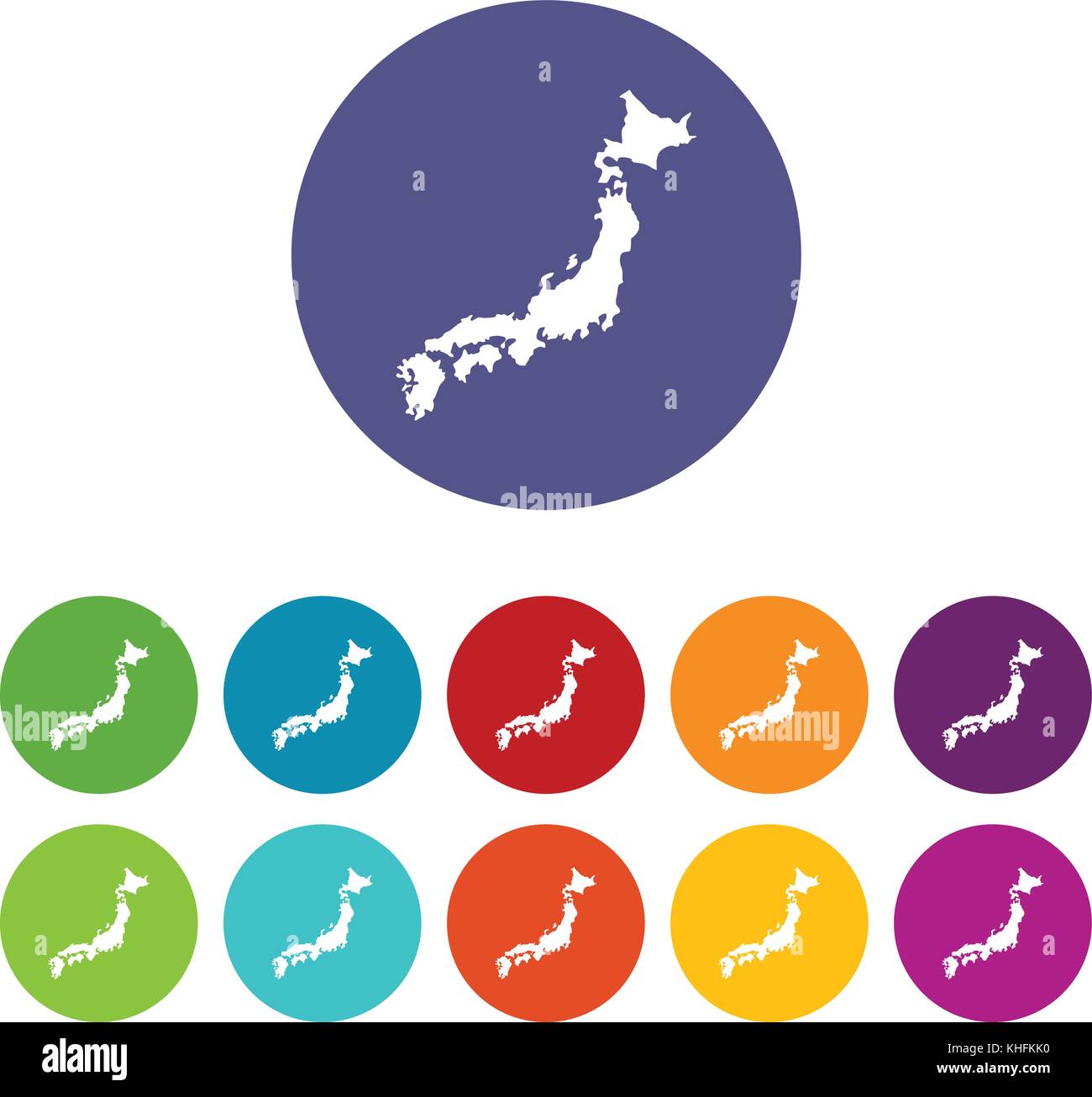 Map of Japan set icons Stock Vector Image & Art - Alamy