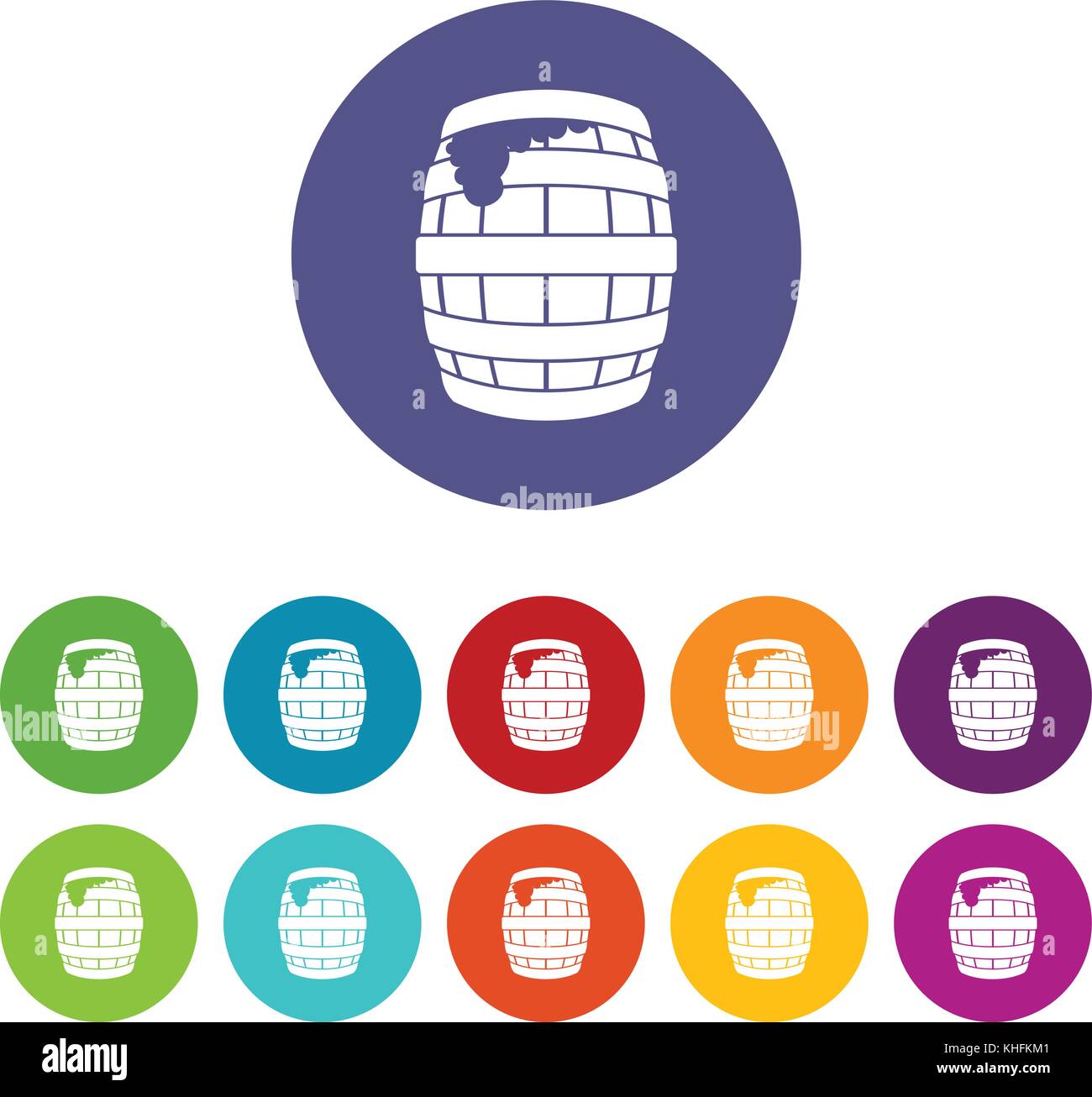Barrel of beer set icons Stock Vector Image & Art - Alamy