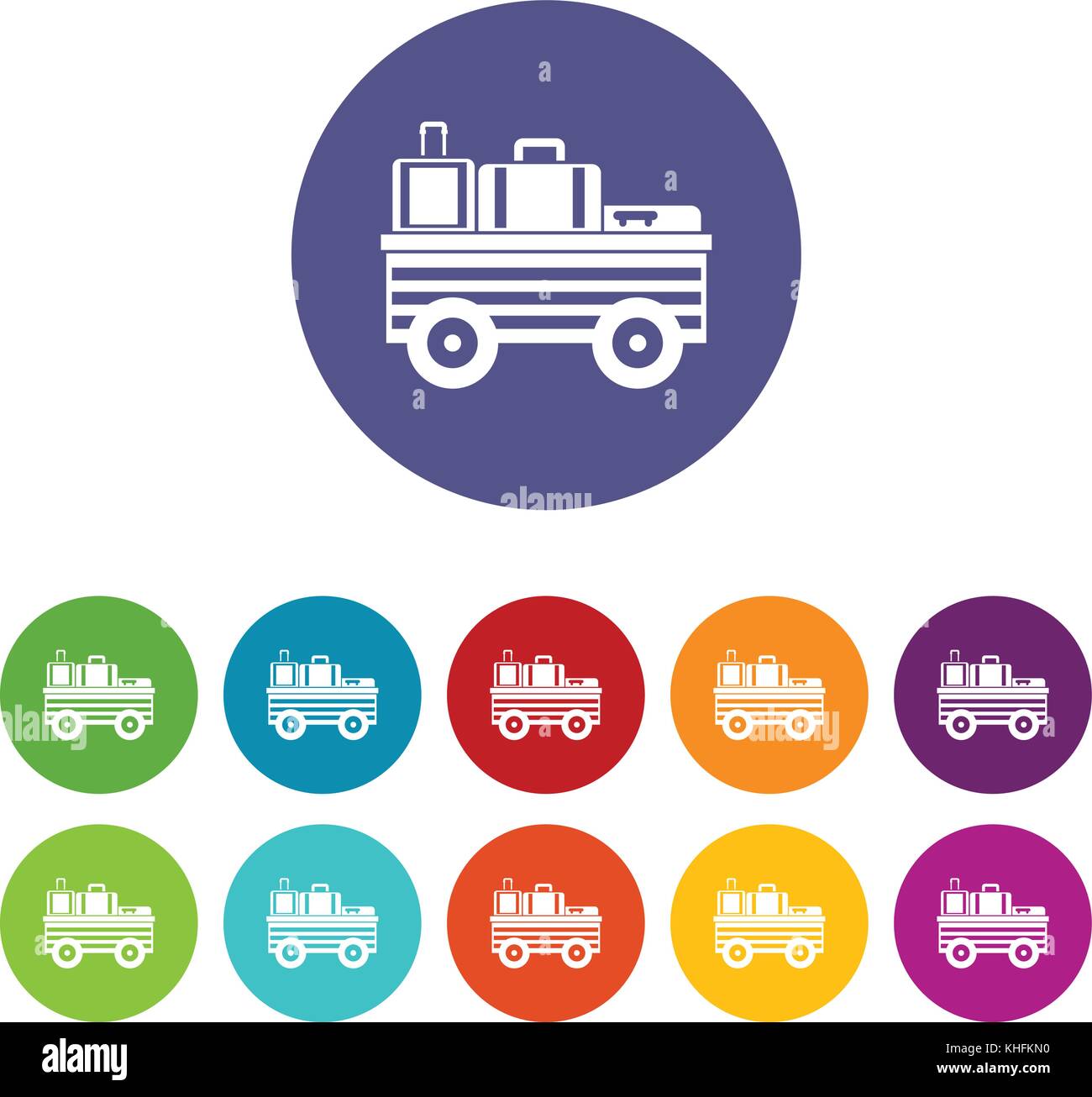 Service cart with luggage set icons Stock Vector Image & Art - Alamy
