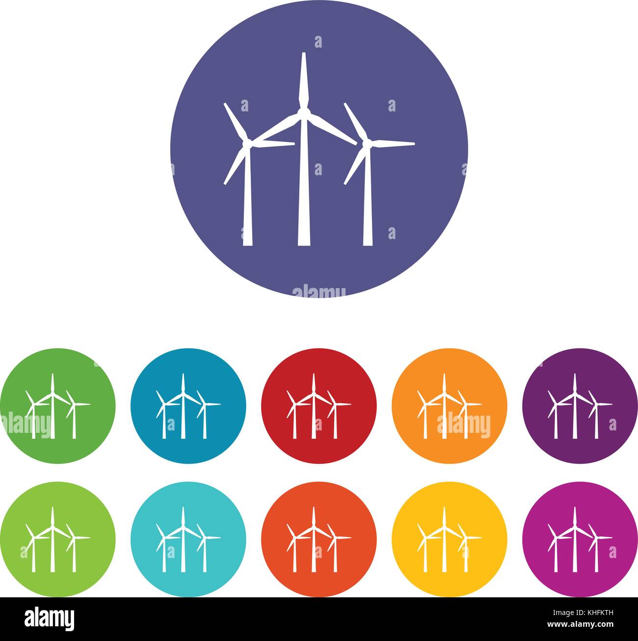 Wind turbines set icons Stock Vector Image & Art - Alamy
